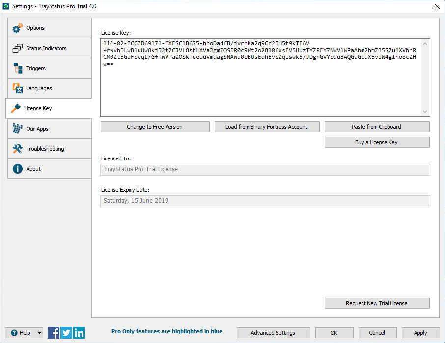 Help • TrayStatus by Binary Fortress Software